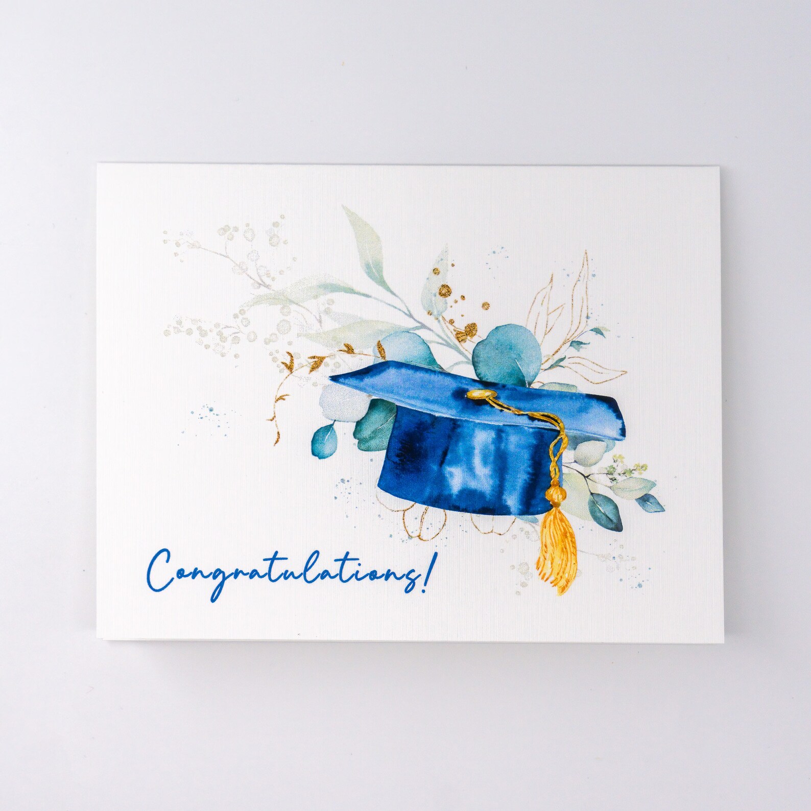 Blue Cap & Floral College Graduation Card Congrats Graduation Show Your ...