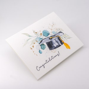 Black Cap & Floral College Graduation Card - Congrats Graduation! Honor ...