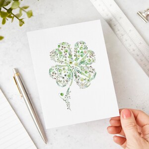 Four Leaf Clover Card, St Patricks Day Card, Saint Patricks Day Gift ...