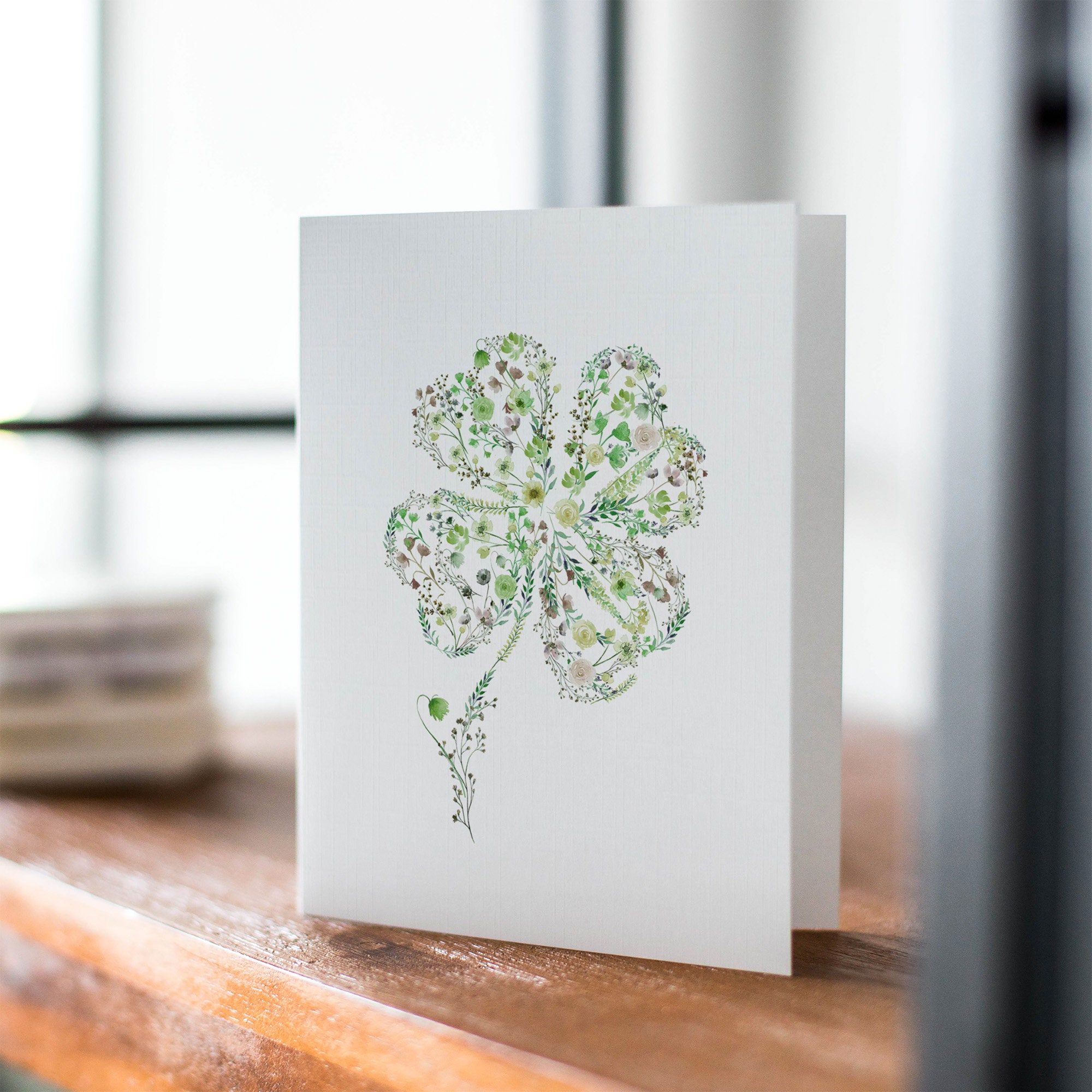 Four Leaf Clover Card, St Patricks Day Card, Saint Patricks Day Gift ...