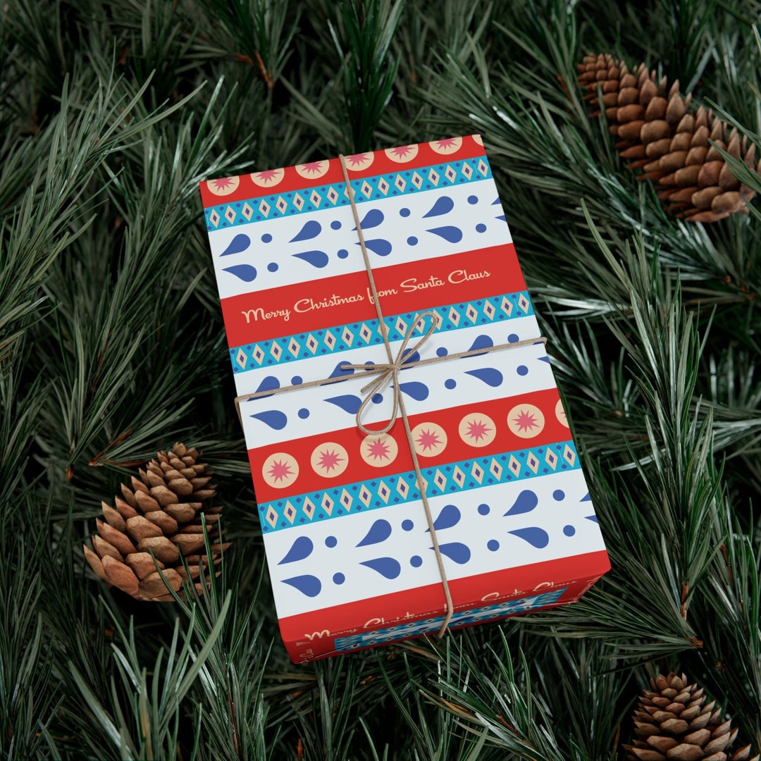 Custom Christmas Wrapping Paper With Personalized Text - Etsy