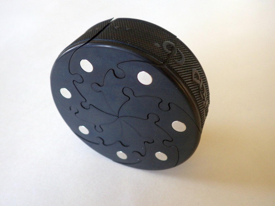 Magnetic Hand-cut Hockey Puck Puzzle - Etsy