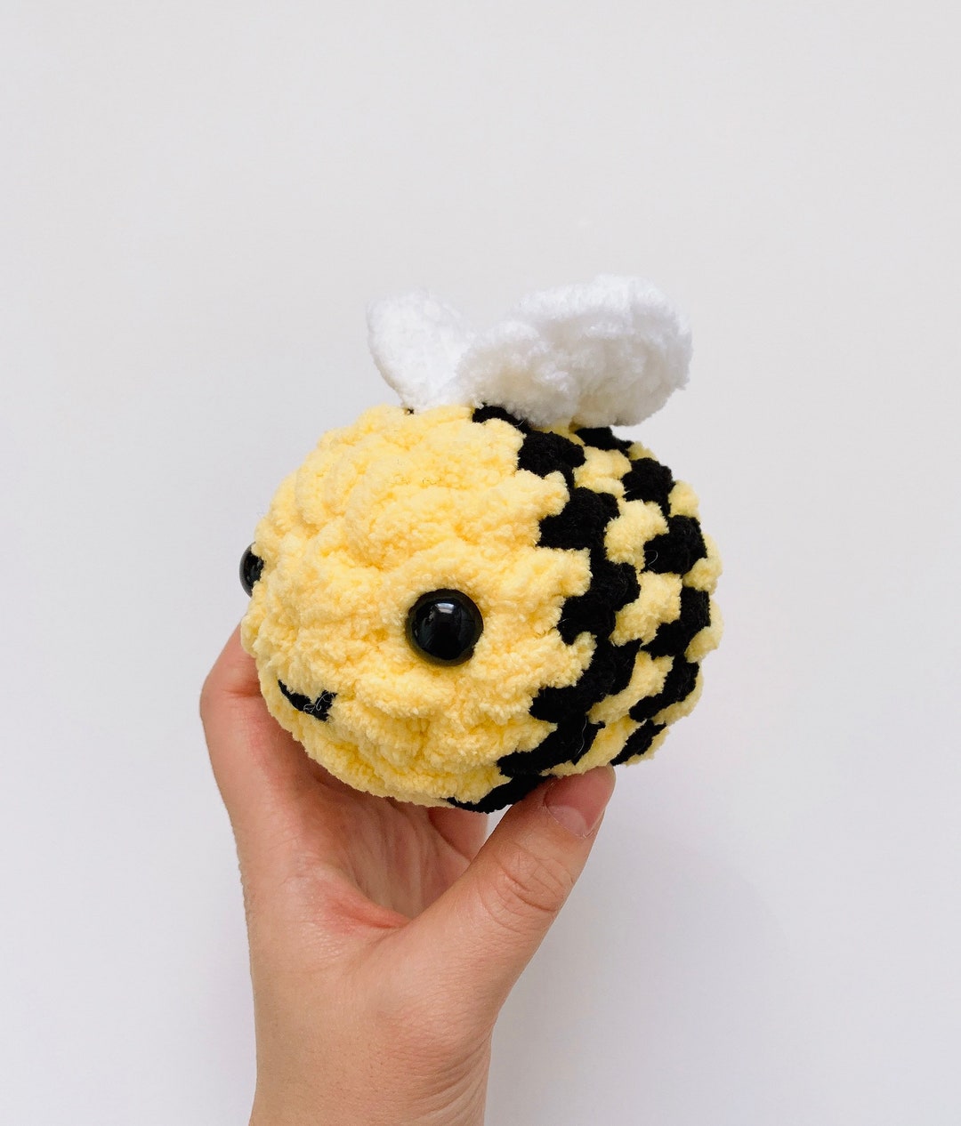Mini Fuzzy Soft Crochet Bumble Bee Plush, Amigurumi Bee Plush, Mini Bee ...