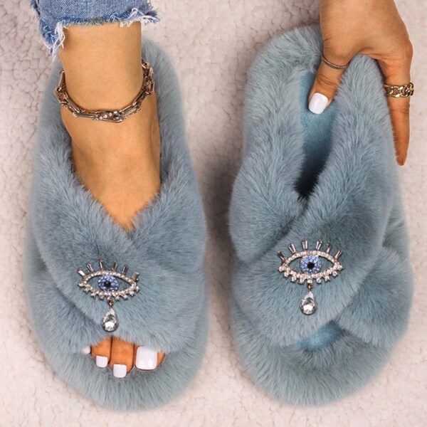 Outdoor Evil Eye Slippers - Etsy