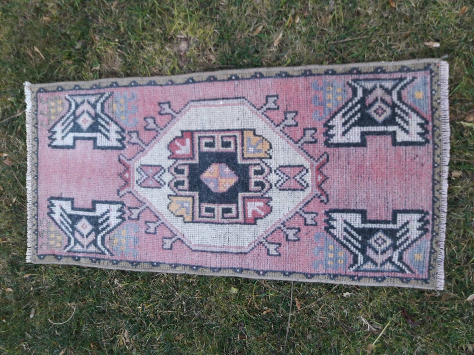 1'5x2'11 Vintage Mini Teppich, Oushak Teppich, Oushak kleine Teppiche ...