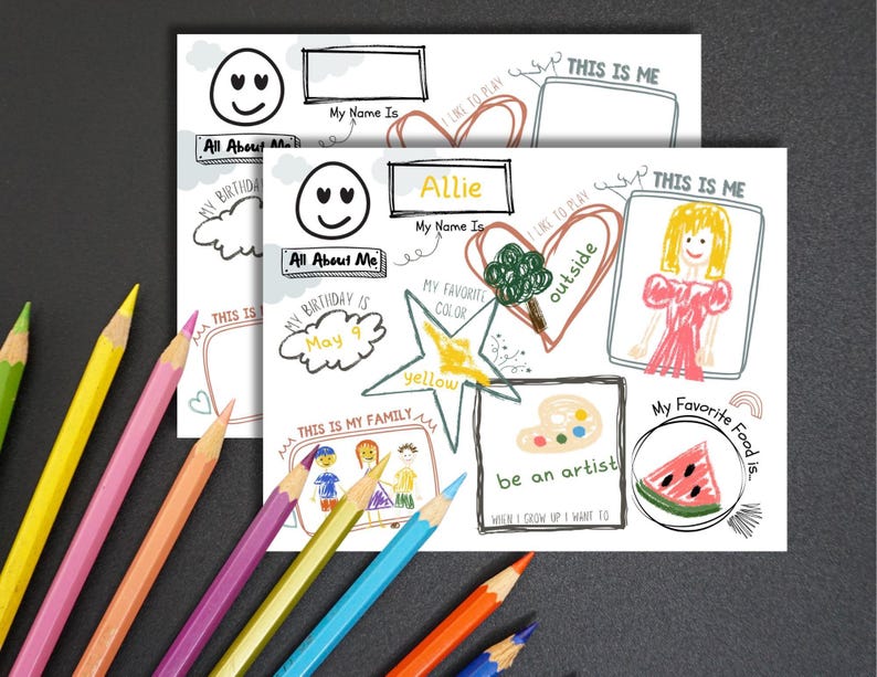 All About Me Worksheet - Printable Download - Etsy