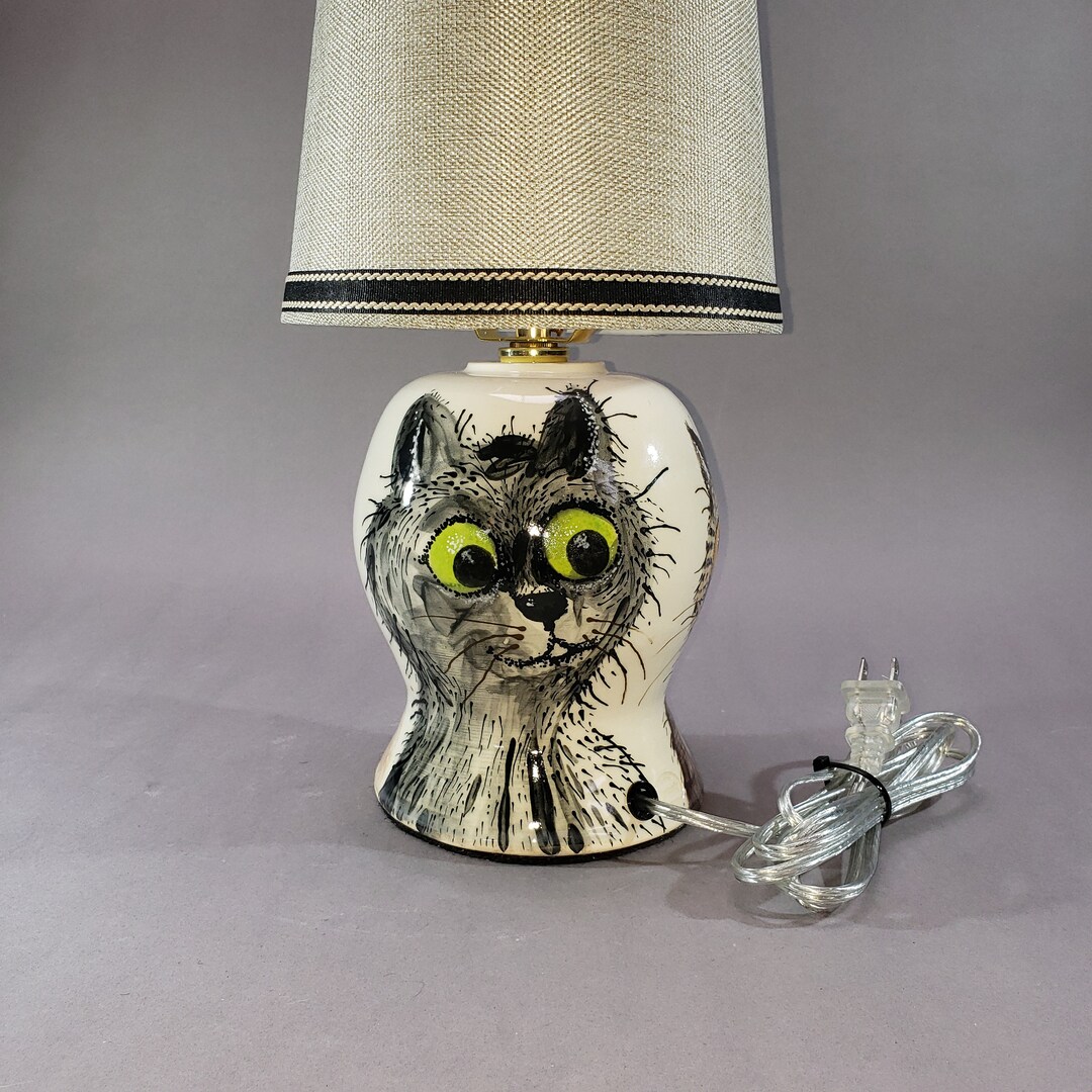 Handmade Ceramic Cat Table Lamp - Pottery Art Lamp - Etsy
