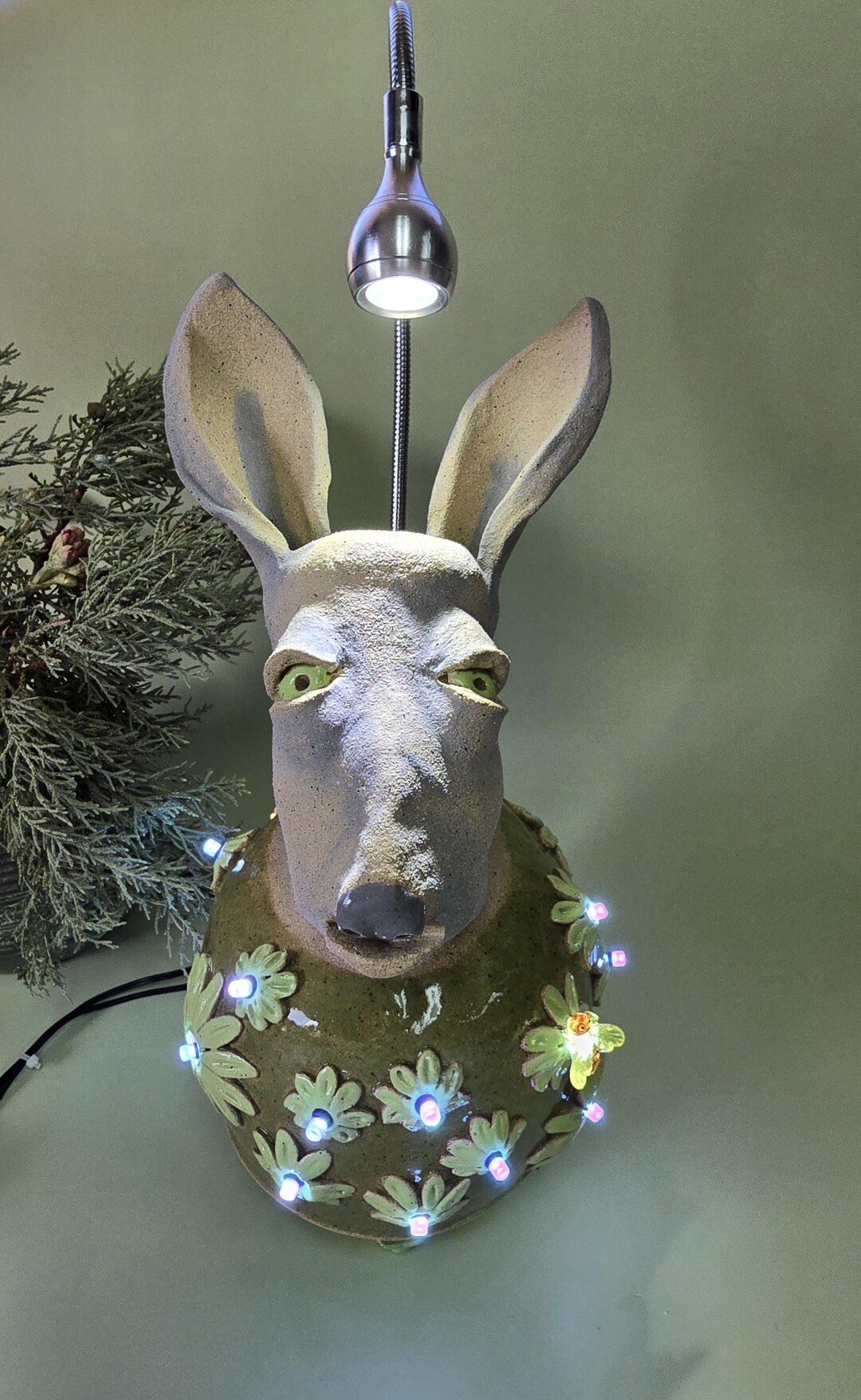 Handmade Ceramic Bunny Lamp: Kids Room Accent Light - Etsy