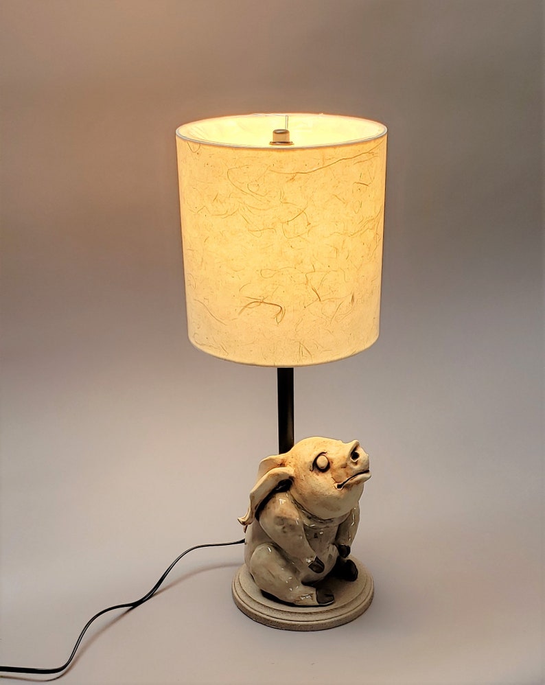 Art Lamp, Cream Colored Pig Lamp, Ceramic Pig Lamp, Hand Sculpted Pig ...