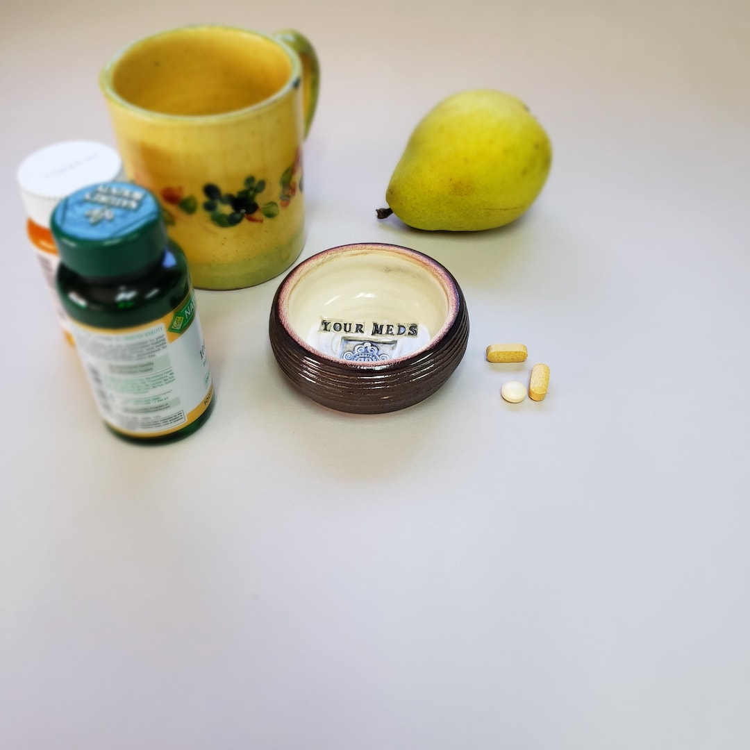 Ceramic Pill Bowl: Handmade Medication & Vitamin Dispenser - Etsy