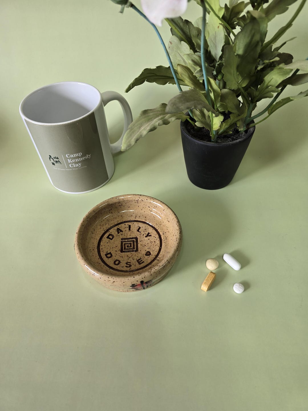 Ceramic Daily Dose Pill Dispenser Pill Box Vitamin Bowl Medication ...