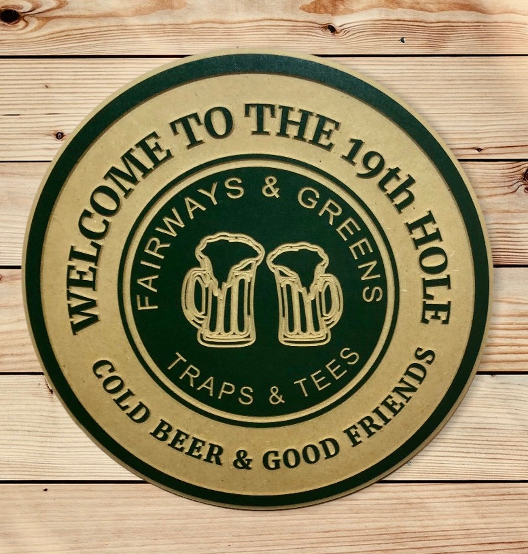 19th Hole Golf Bar Sign 17 in Diameter - Etsy