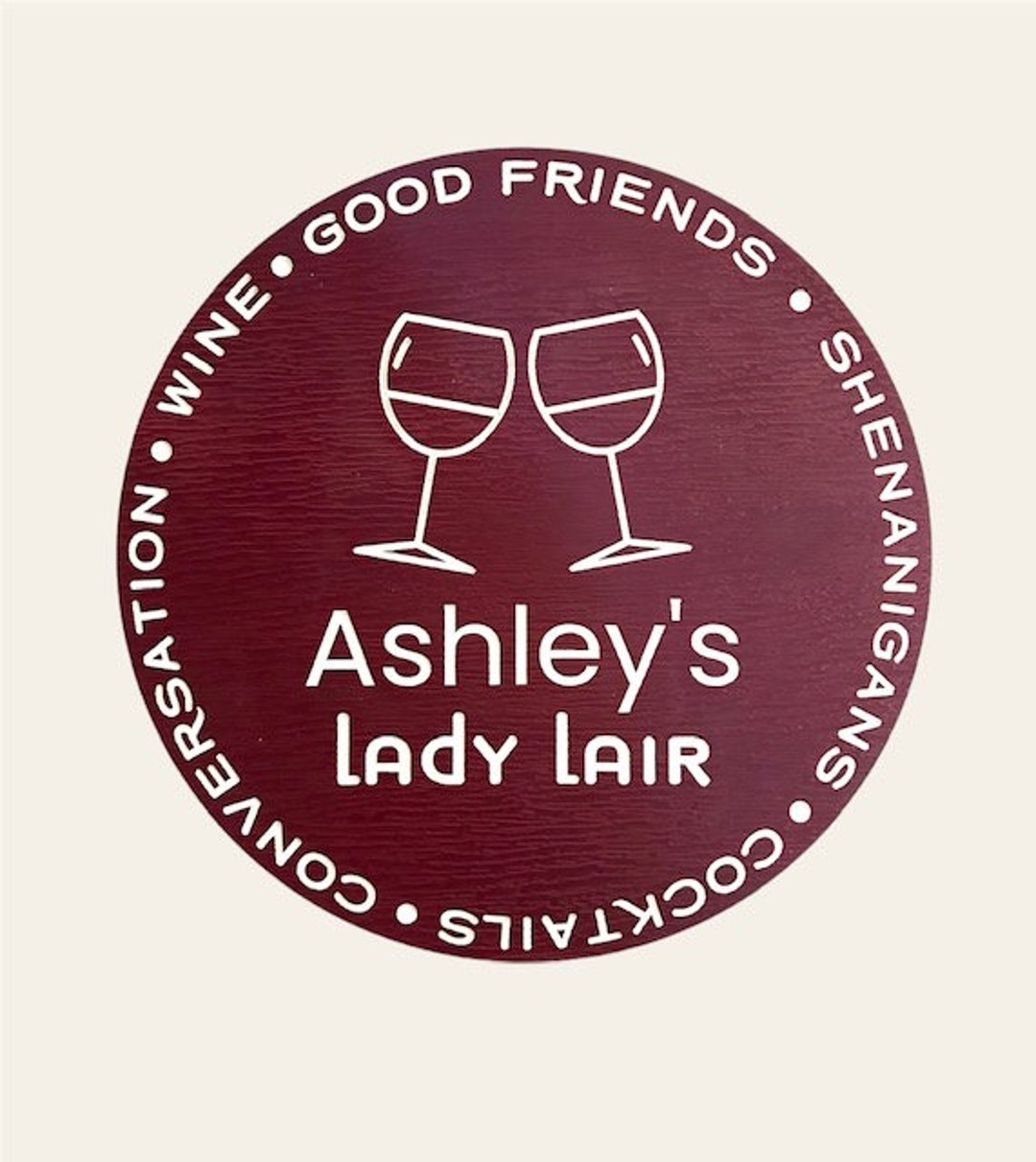 Personalized Lady Lair Sign 15” in Diameter - Etsy