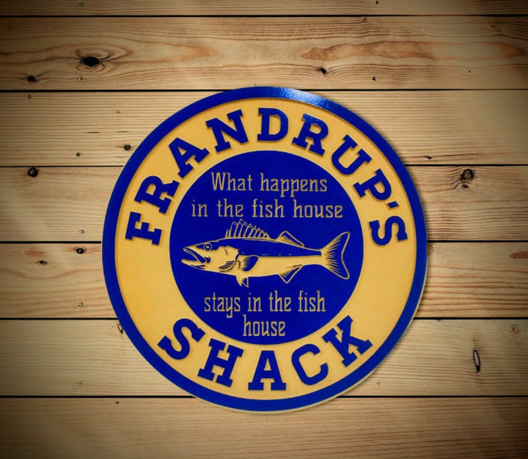 Personalized Ice Fishing Shack Sign 17 in Diameter - Etsy