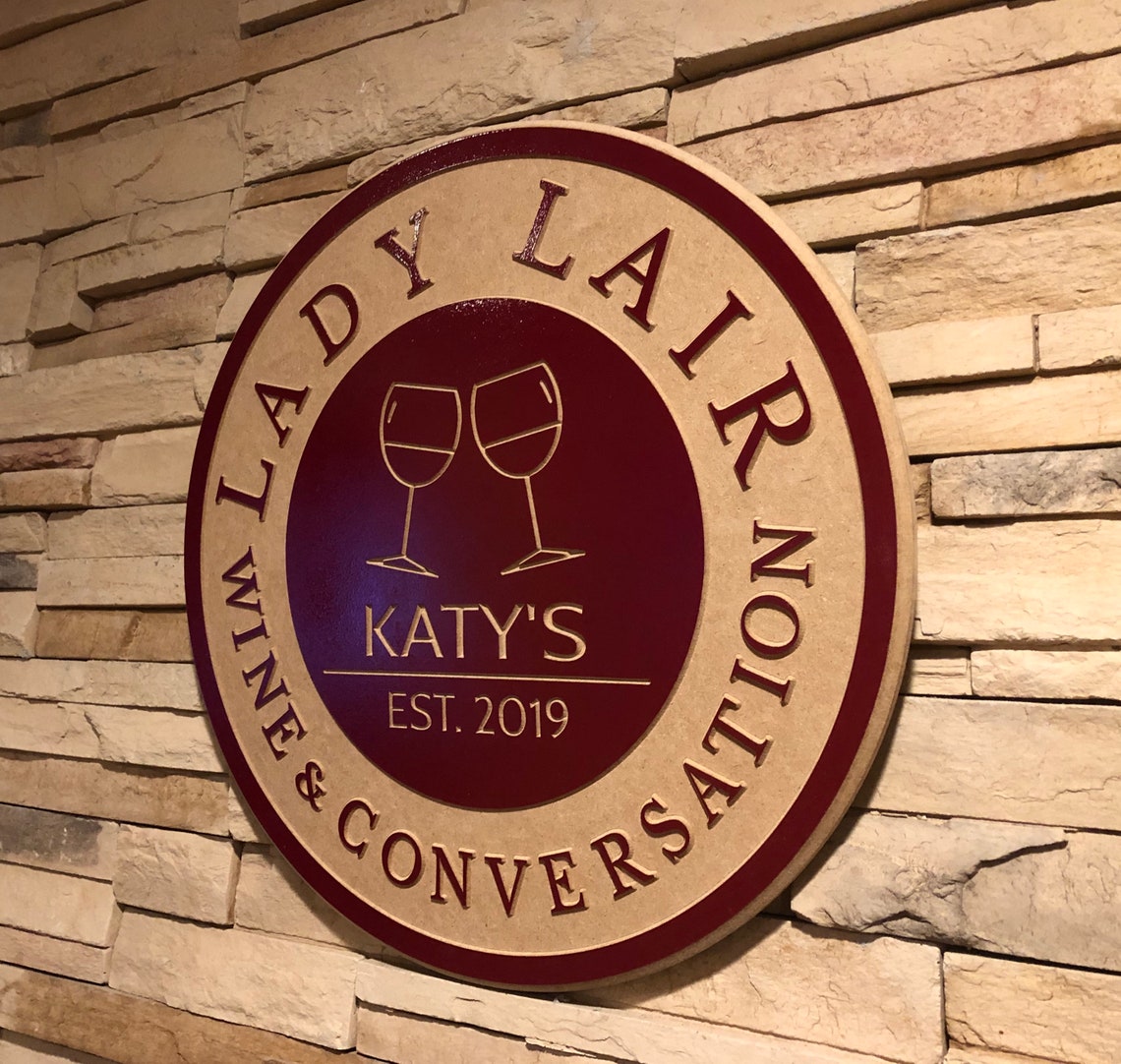 Personalized Lady Lair sign 17 in diameter | Etsy