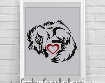 Wolf C2C Crochet and Cross Stitch Pattern Afghan Graphghan Pixel ...