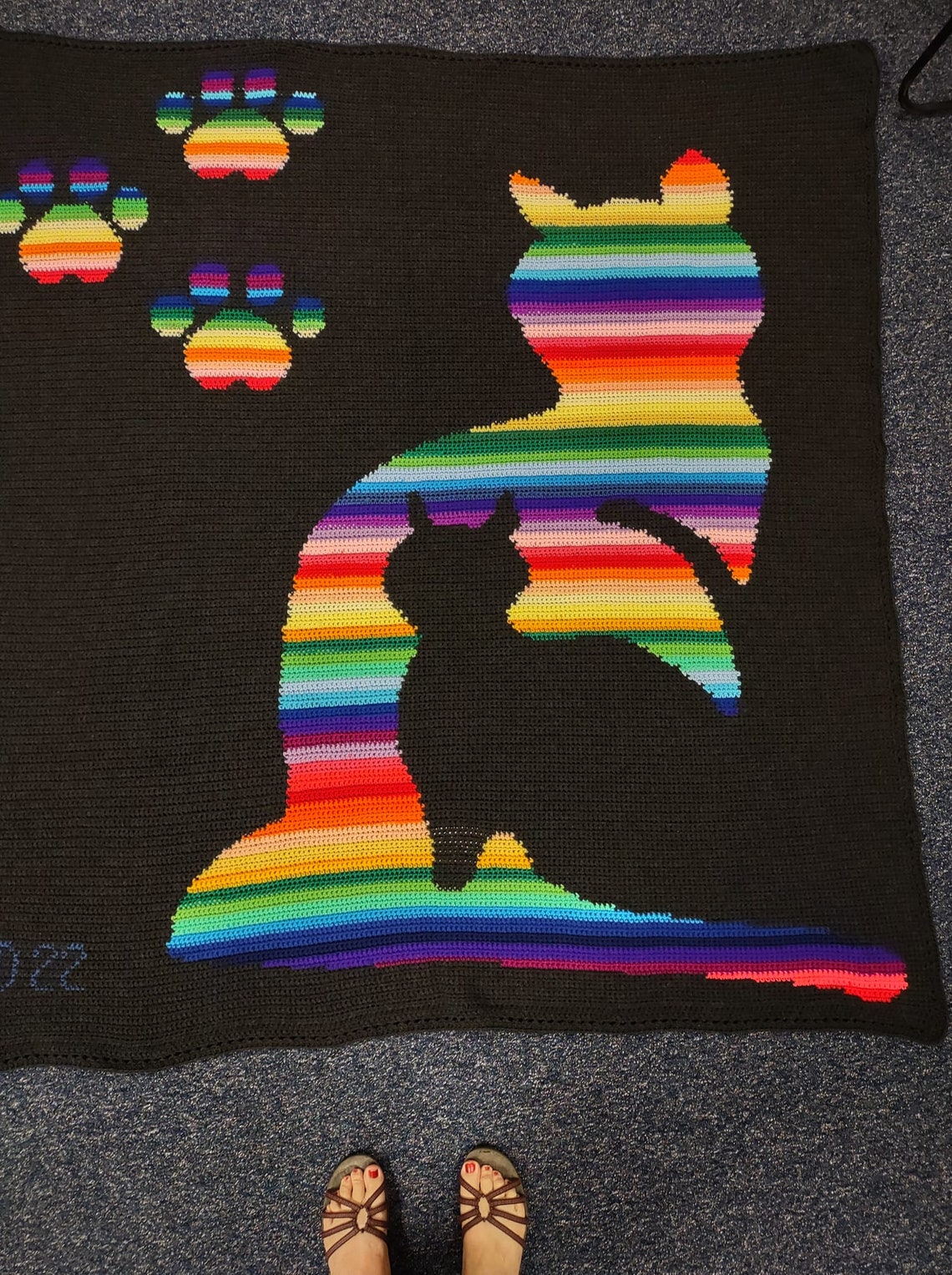 Love Cats Silhouette Crochet Graphghan Pattern - Etsy