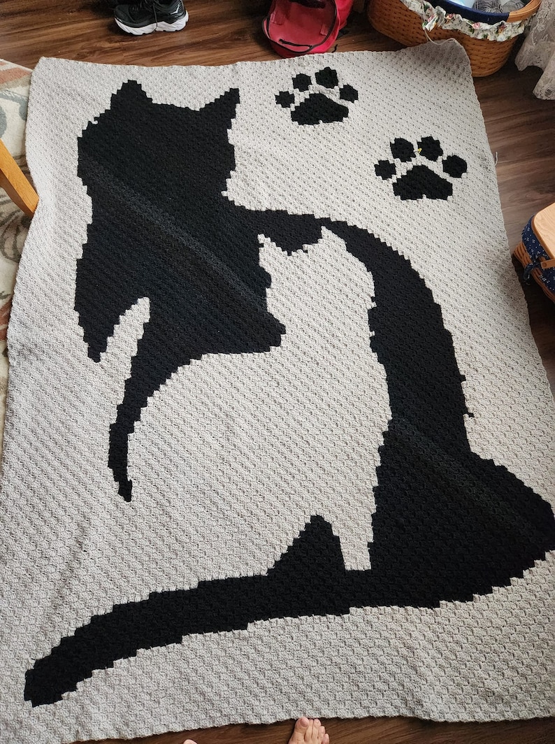Mini C2C Love Cats Crochet Graphghan Pattern - Etsy
