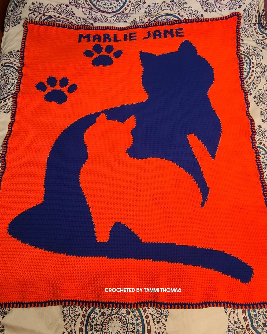 Love Cats Silhouette Crochet Graphghan Pattern - Etsy