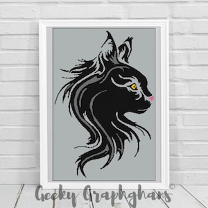 Grey Cat Crochet Graphghan Pattern - Etsy