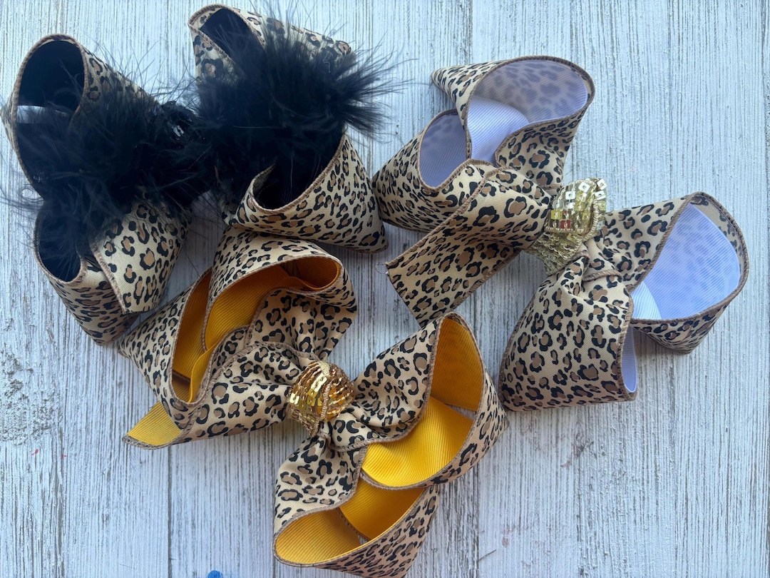 Natural Hair Bow, Cheetah Hair Bow , Leopard Bows , XL Bow , Large Bow ...