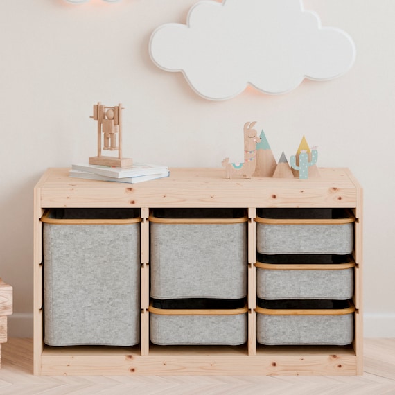 Boxes for IKEA Trofast Shelf Fabric Boxes in Three Sizes With Sturdy Wooden Frame Trofast Box for Sliding In Toy Box Grey Etsy UK