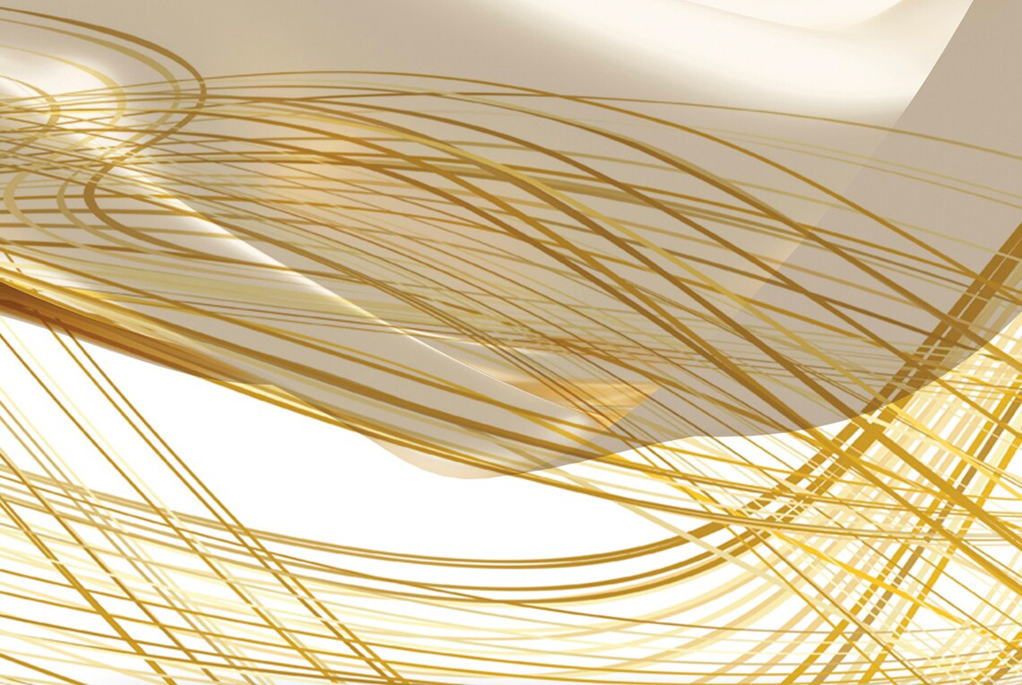 Gold Ribbon Abstract Art Prints: Modern Wall Decor Set (digital ...