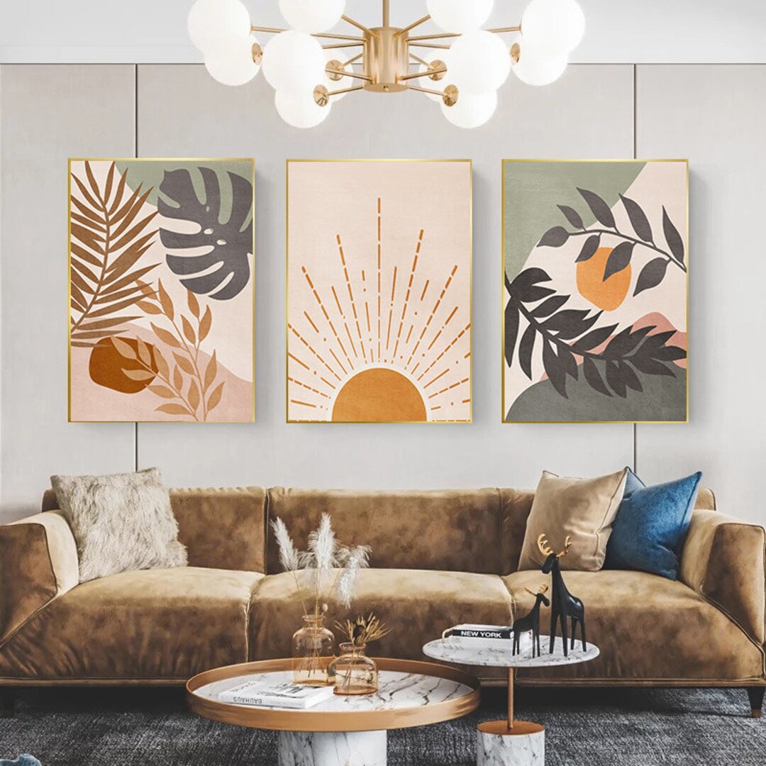 Printable Bohemian Botanical Set of 3 Wall Art Print, Boho Gallery Wall ...