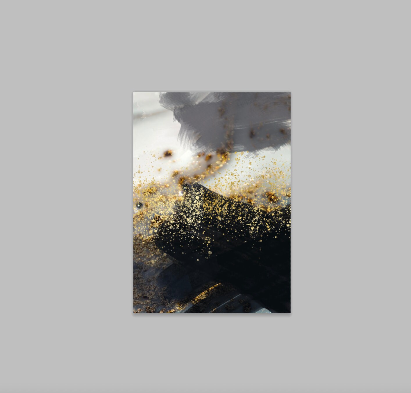 Printable Black Gold Set of 3 Wall Art Print Abstract Gold - Etsy