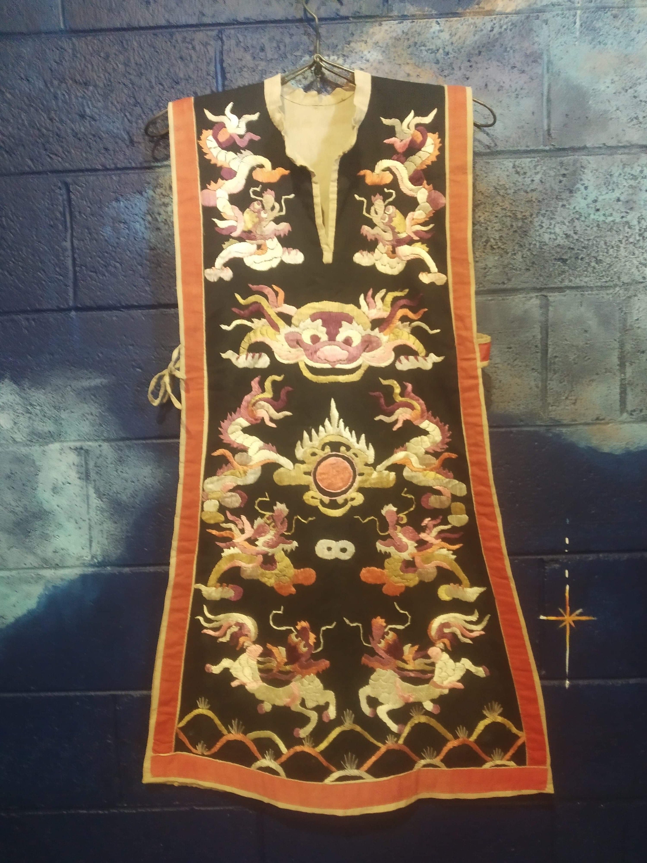 Antique Oriental Silk Embroidery Tabard - Etsy
