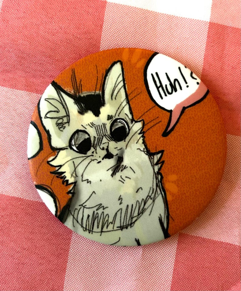 Huh Cat Meme Button 3 Inch - Etsy