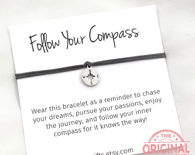 Graduation Gift, Motivational Gifts, Compass Bracelet, Daughter ...