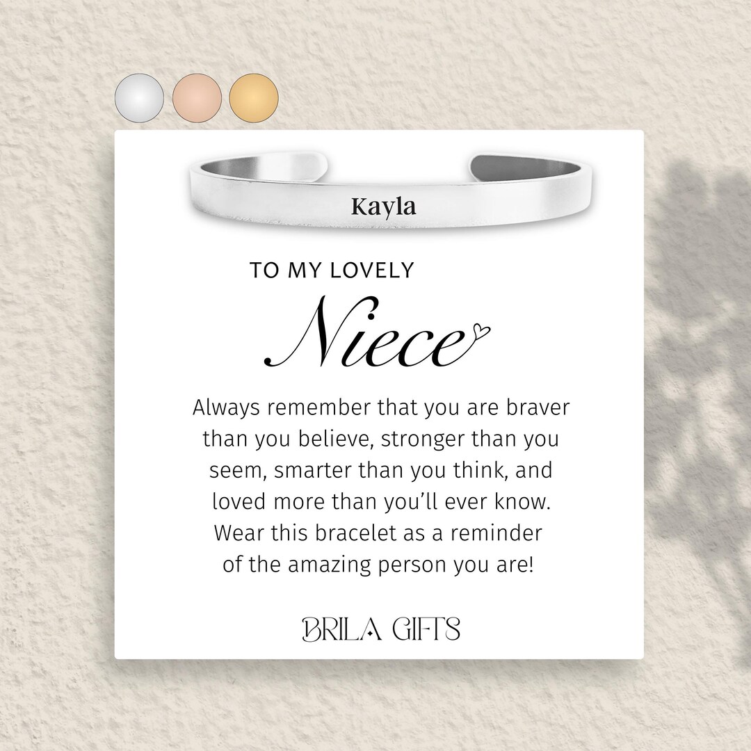 Personalized Bracelet With Niece Card, Niece Gifts, Gifts for Nieces ...