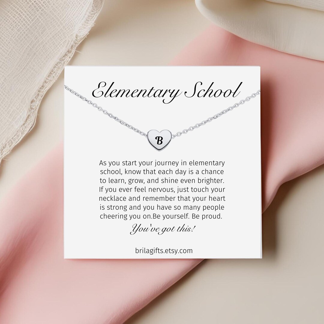 First Day of Elementary School Necklace for Girls, Encouraging Back to ...