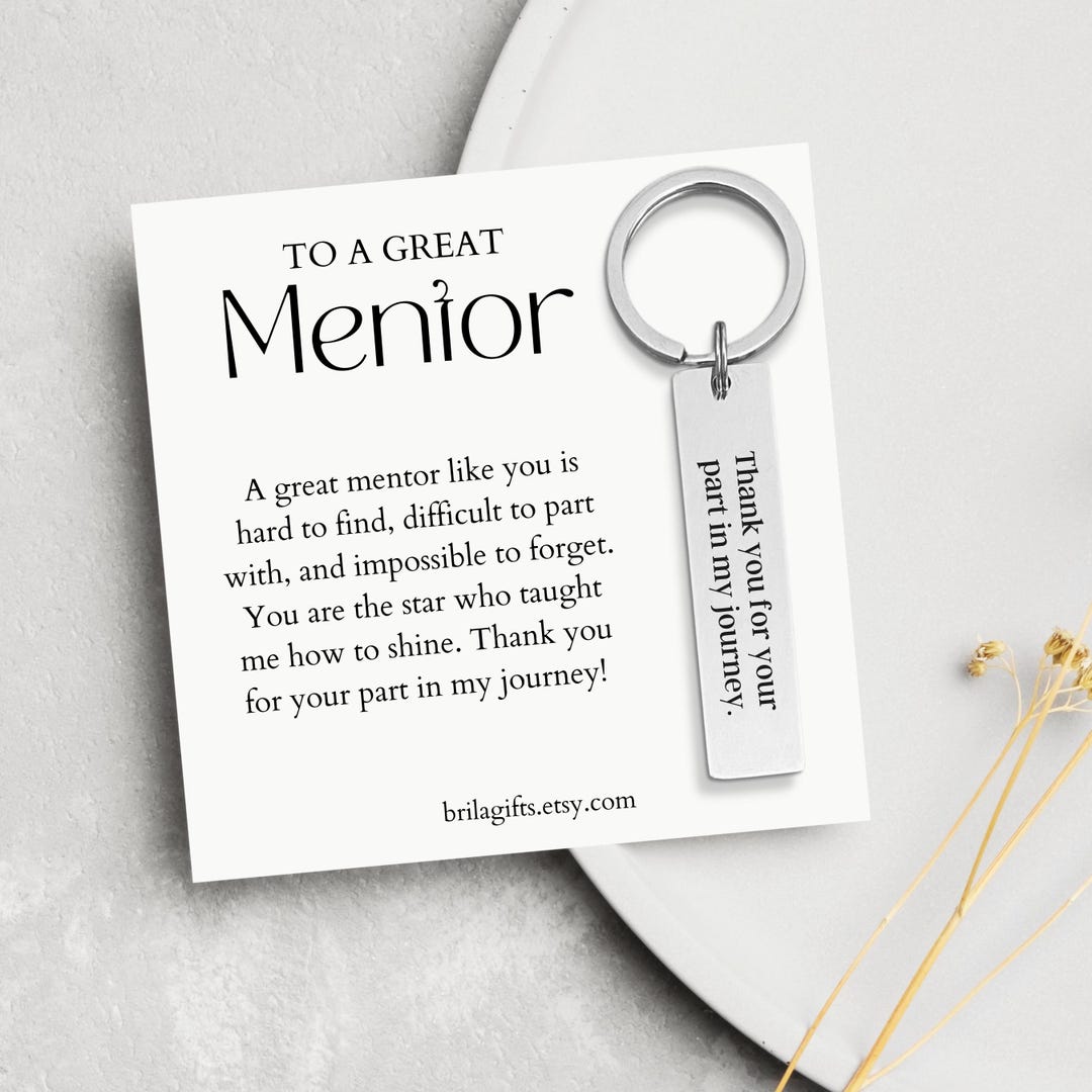 Mentor Gift, Mentor Keychain, Personalized Gift for Mentor From Student ...