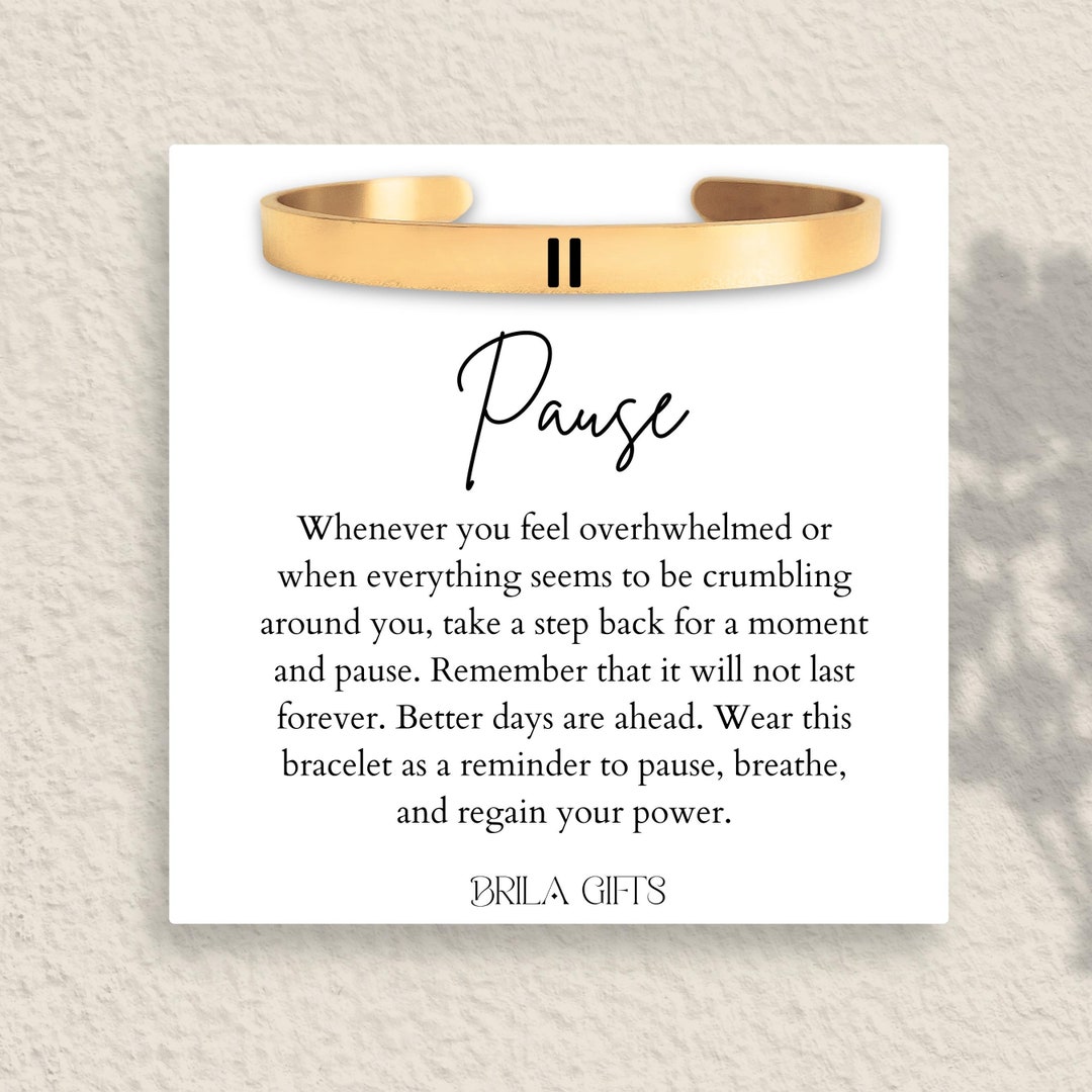 Mental Health Gift, Simple Cuff Anxiety Bracelet, Gift for Someone With ...