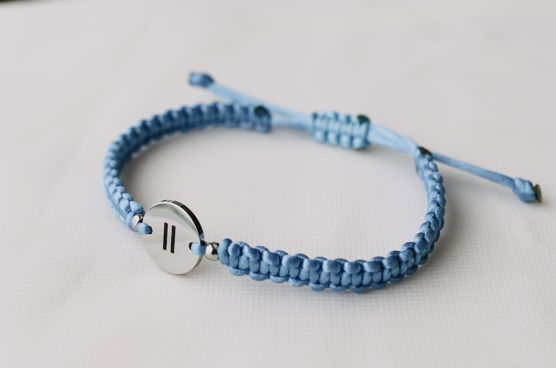 Silver Macrame Pause Bracelet, Mental Health Jewelry, Remember to Pause ...