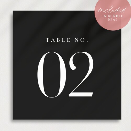 Modern Black Table Numbers Black Wedding Table Numbers - Etsy