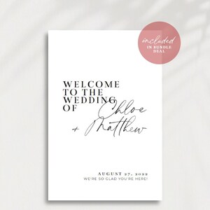 Modern Wedding Welcome Sign Modern Calligraphy Welcome Sign Modern ...