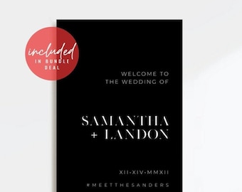 Modern Wedding Welcome Sign Edgy Wedding Welcome Sign | Etsy
