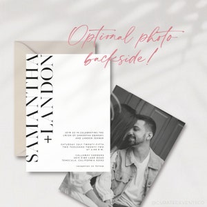MANHATTAN Modern White Wedding Invitation Printable Wedding Invitation ...