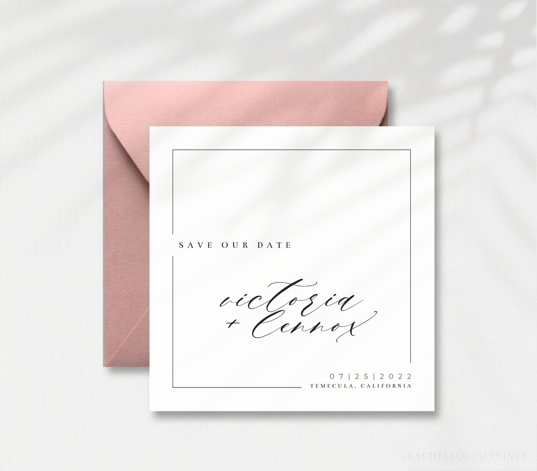 LUXE Modern Square Save the Date Square Save the Date - Etsy