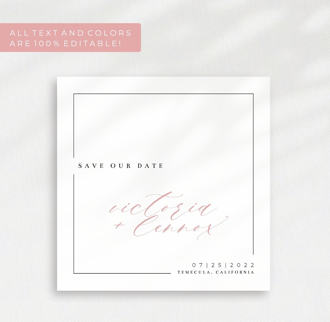 LUXE Modern Square Save the Date Square Save the Date - Etsy