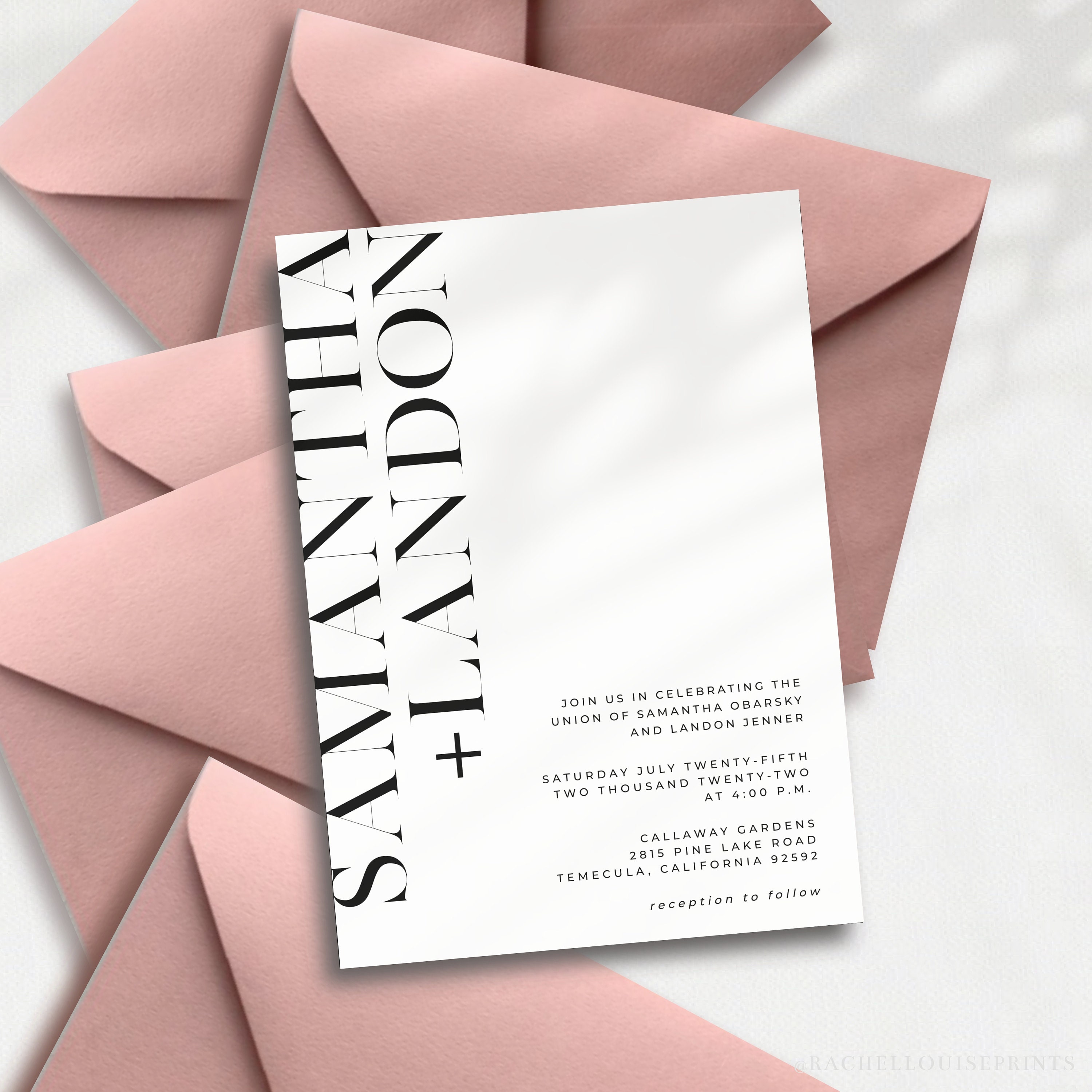 Modern White Wedding Invitation Printable Wedding Invitation - Etsy UK