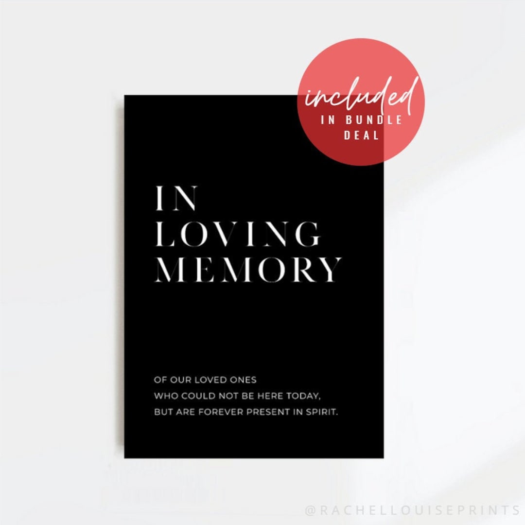 Modern in Loving Memory Print in Loving Memory Sign Modern in Loving ...