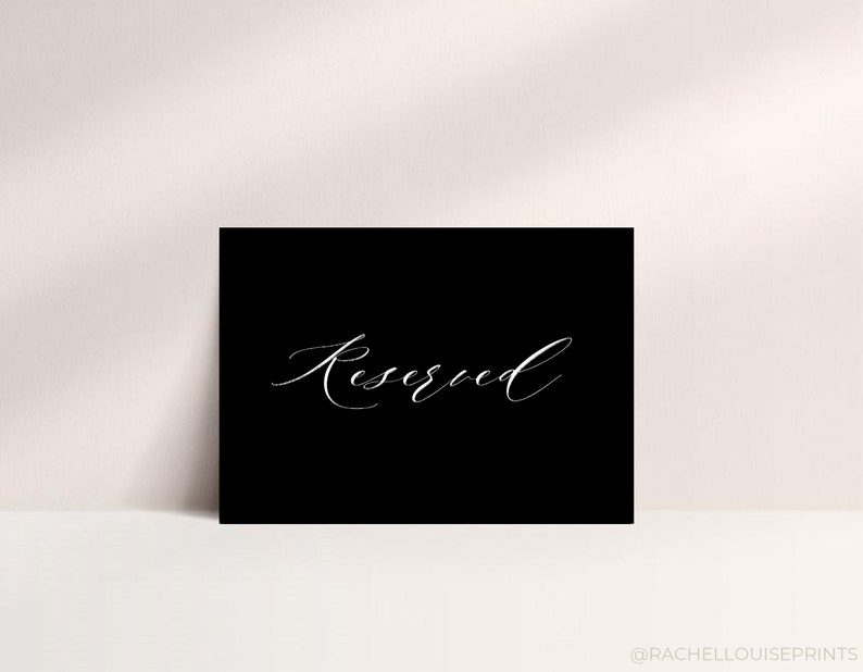 Reserved Printable Sign Reserved Print Custom Wedding Sign Custom ...