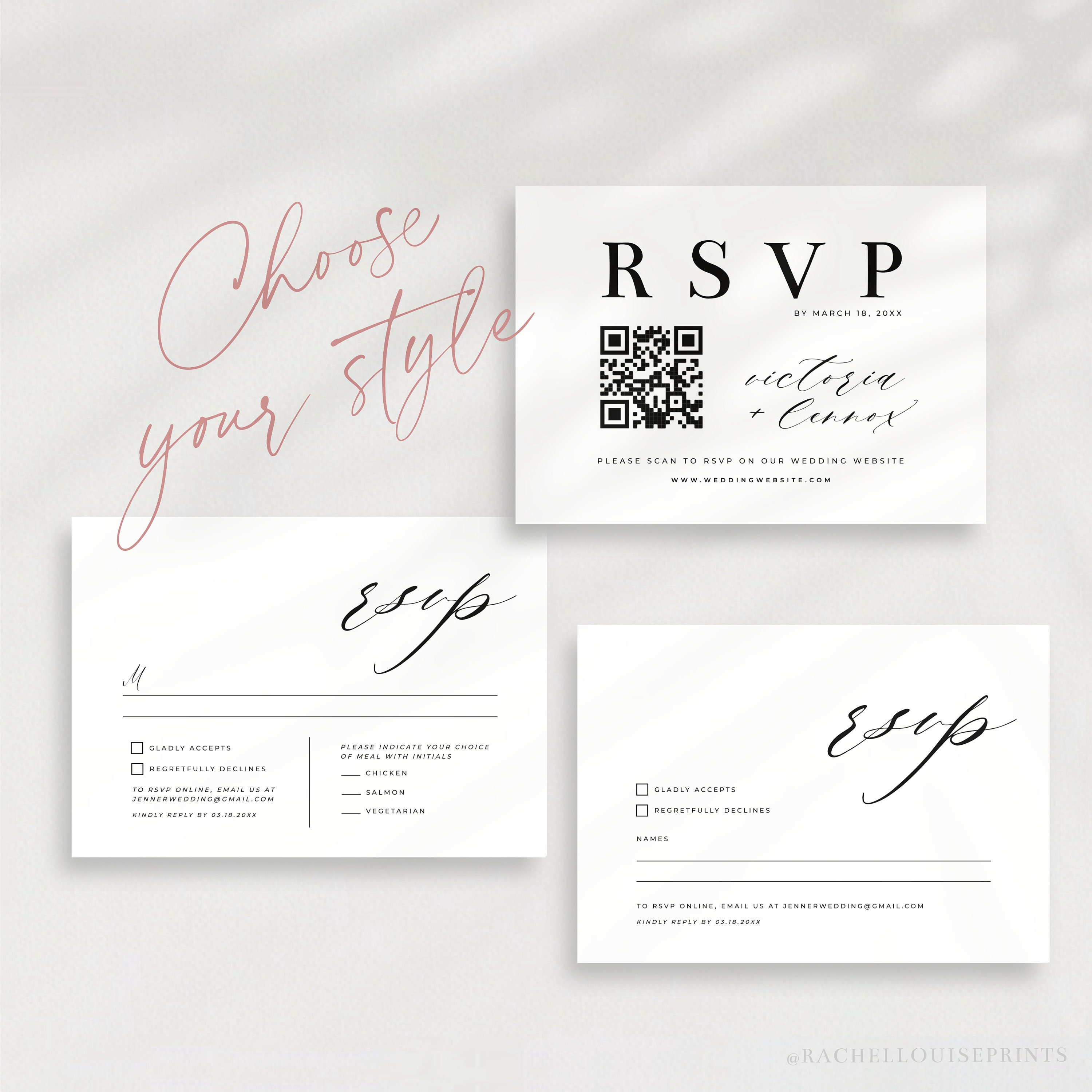 LUXE Square Wedding Invitation Invitation Suite Printable Square ...