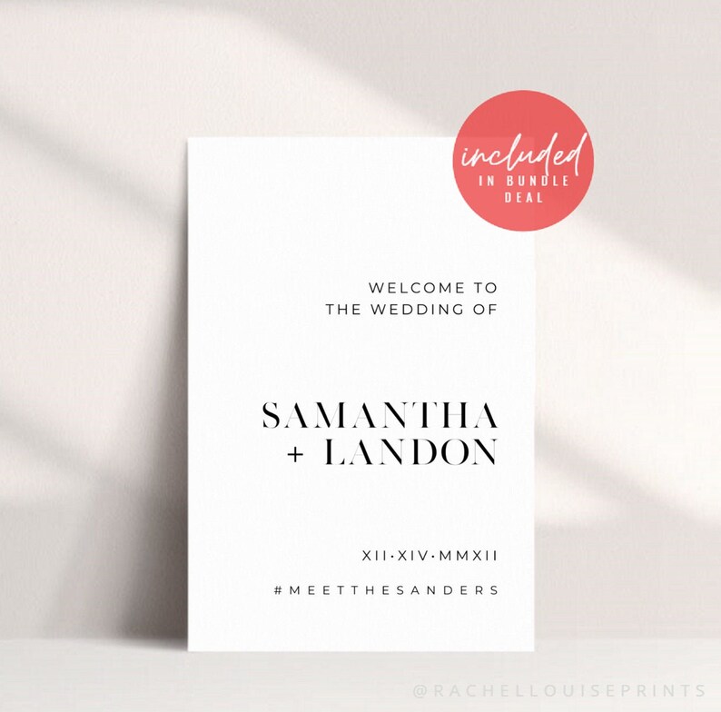 Modern Wedding Welcome Sign Edgy Wedding Welcome Sign - Etsy