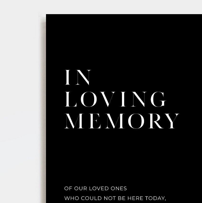 Modern in Loving Memory Print in Loving Memory Sign Modern in Loving ...
