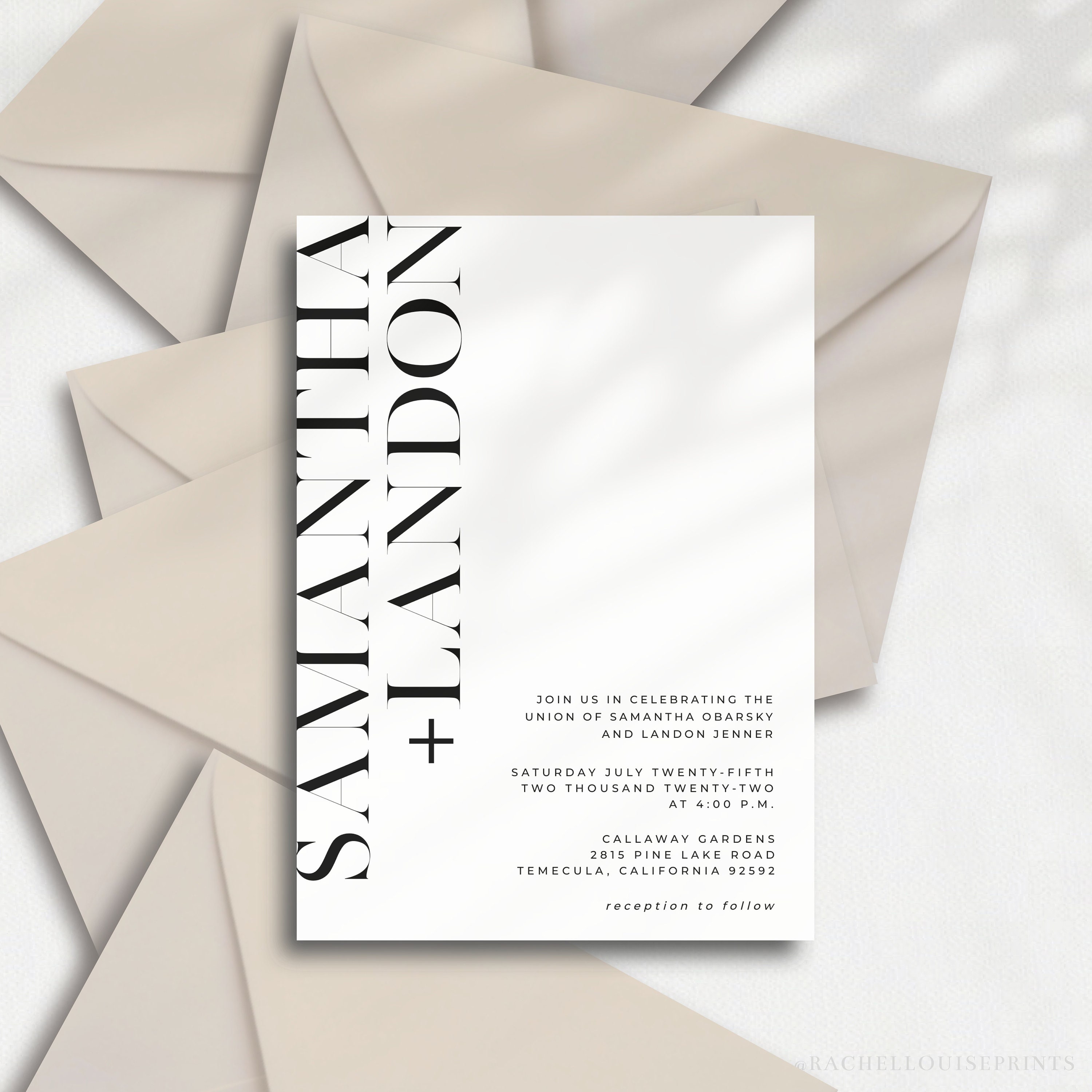 Modern White Wedding Invitation Printable Wedding Invitation - Etsy UK
